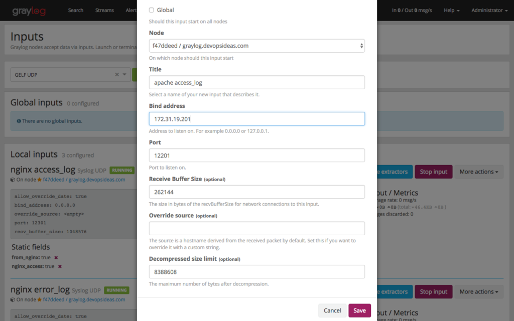 Centralized logging using Graylog - Step by Step Implementation