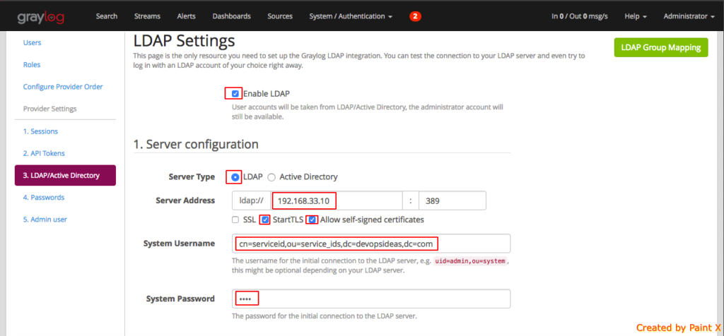 OpenLDAP - Graylog LDAP Integration