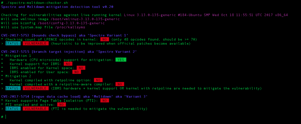 Steps to Identify and Address Meltdown and Spectre Vulnerability in Linux